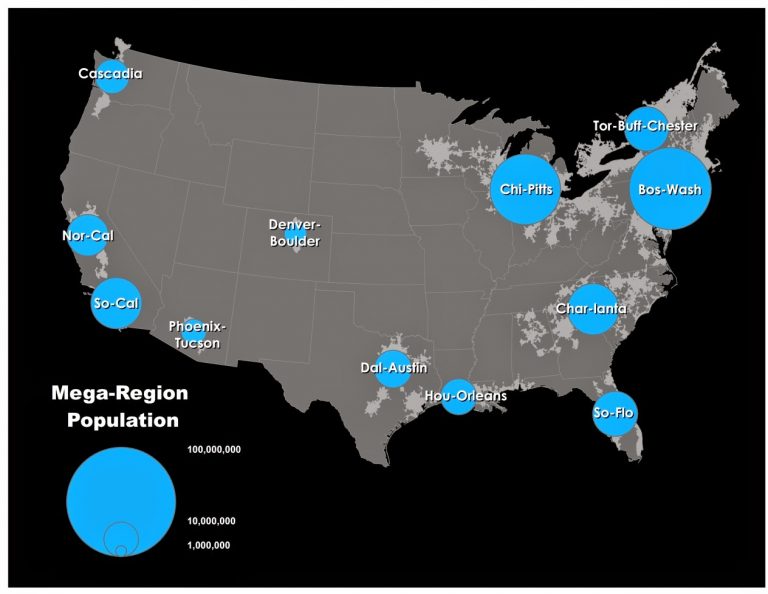 Megaregions USA, Europe and China | NextBigFuture.com