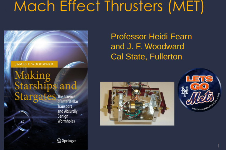 Recent Mach Effect Theory and Experimental Work from presentation to ...