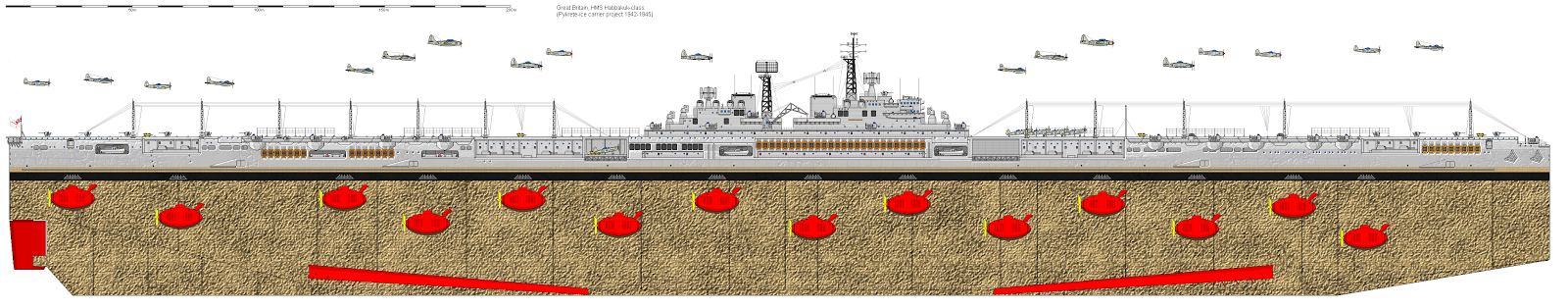 Churchill Pykrete carrier would have been three and half times longer ...