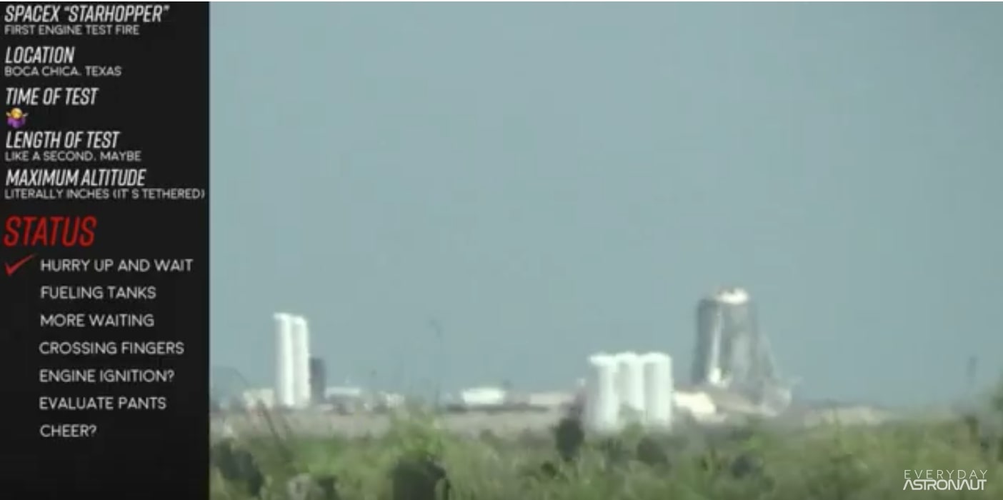 SpaceX Raptor Engine SpaceHopper Test Today | NextBigFuture.com