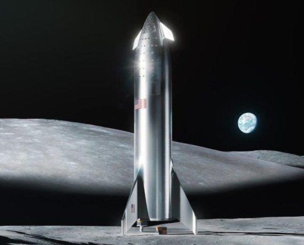 SpaceX Renders Metal Starship on Moon and Mars | NextBigFuture.com