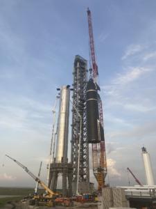 SpaceX Orbital Class Super Heavy Starship Stacked at the Tower ...