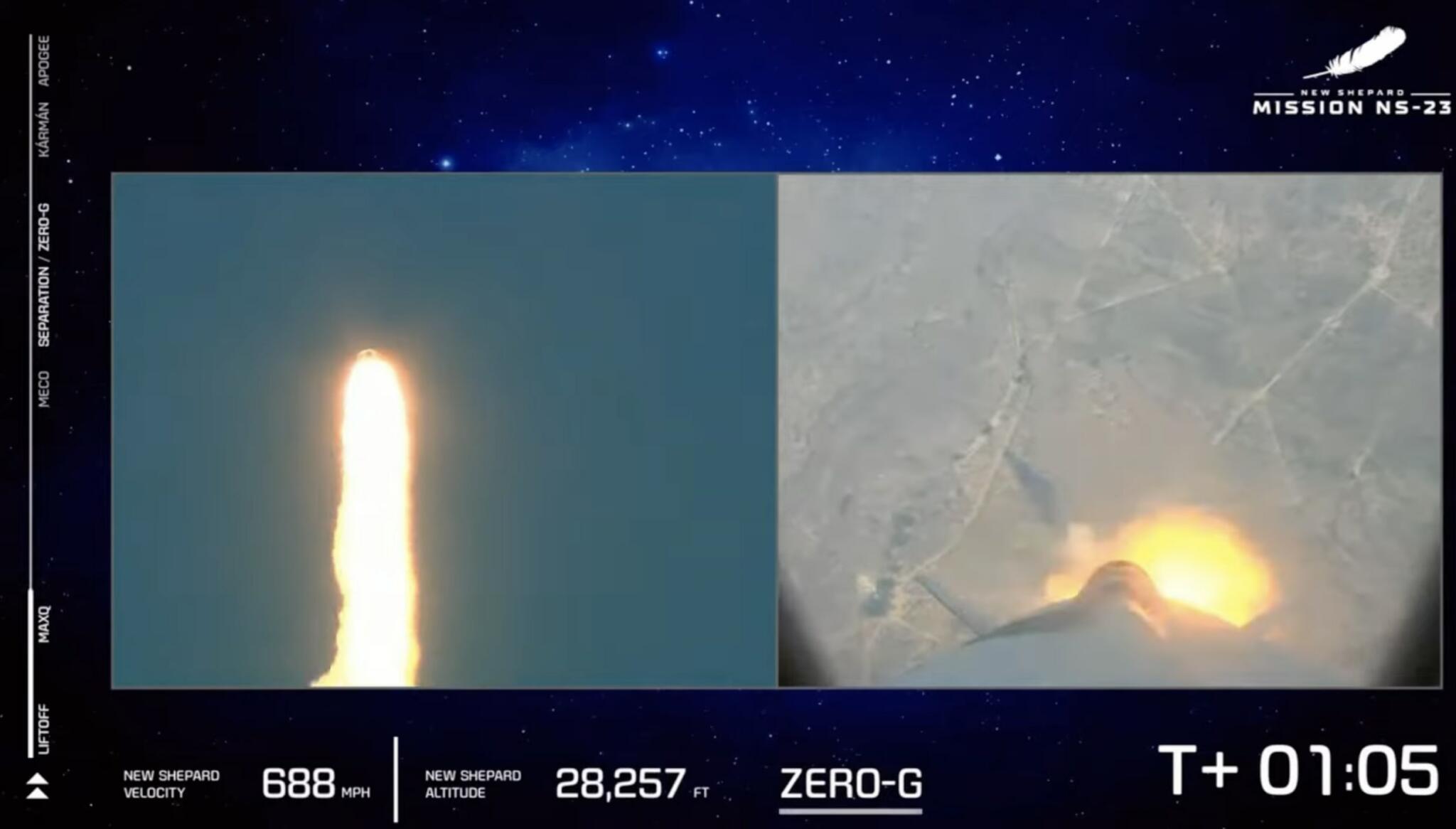 Blue Origin New Shepard NS-23 Fails at Max Q During Payload Flight ...