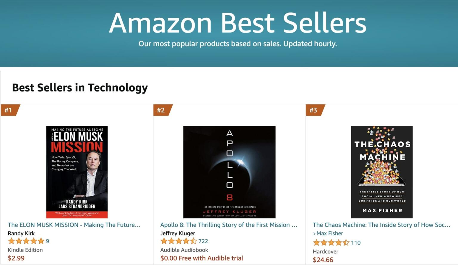Number One Amazon Technology Best Seller $TSLA | NextBigFuture.com