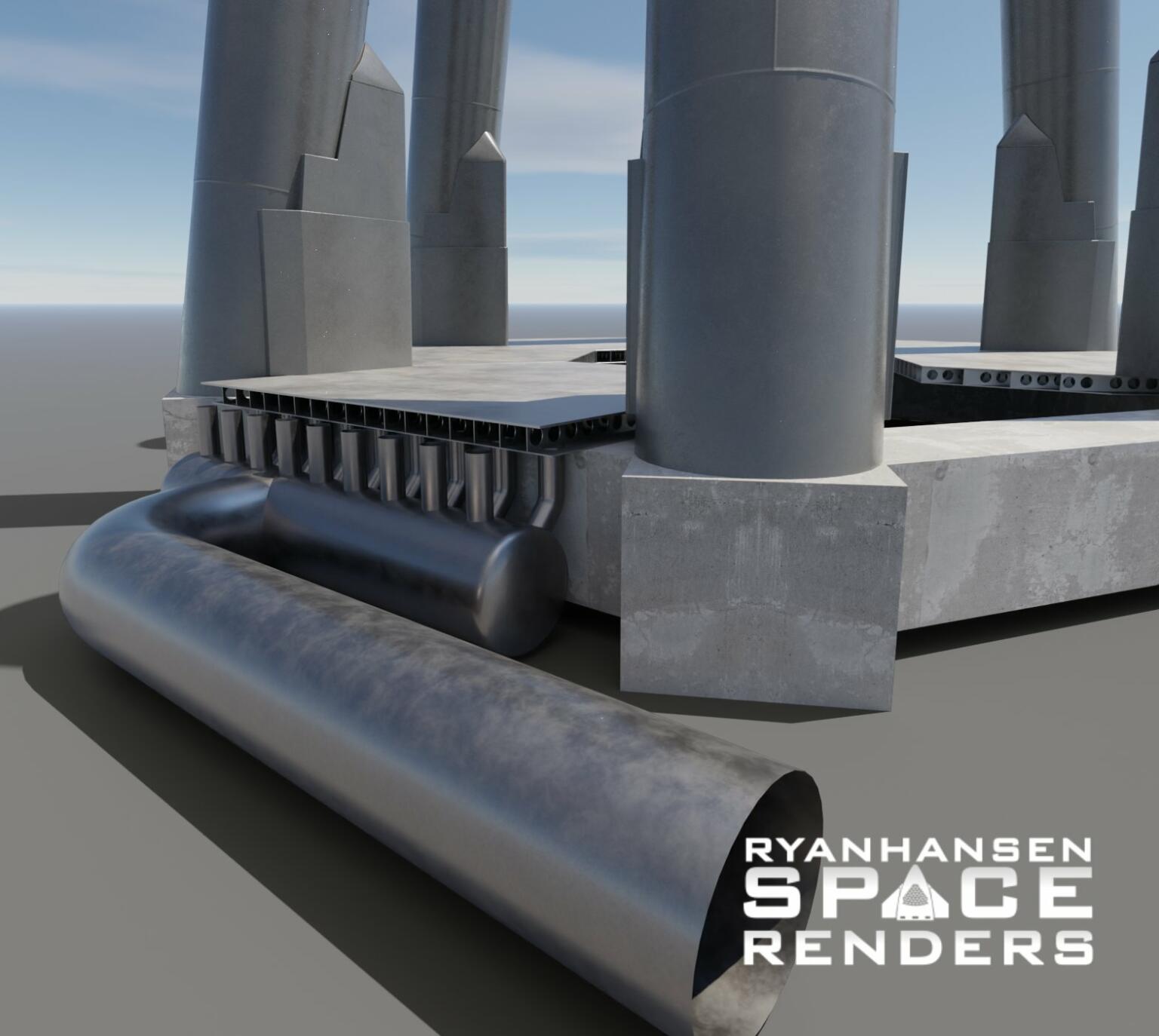 Renderings of the SpaceX Water Cooled Steel Plate | NextBigFuture.com