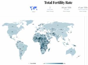 Global Map With Fertility Rates | NextBigFuture.com