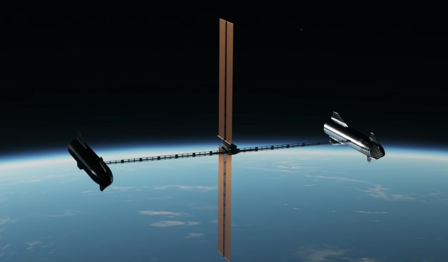 Renderings of Two Starships Connected for Simulated Gravity Space ...