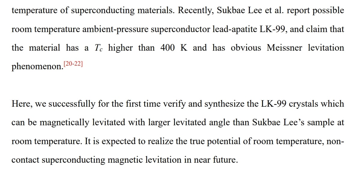 China Science Preprint Paper Claims Successful LK-99 Replication and ...