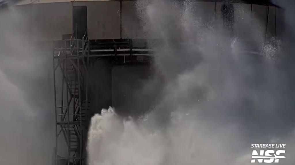 Successful SpaceX Booster 9 Static Fire With Water Deluge Protection ...