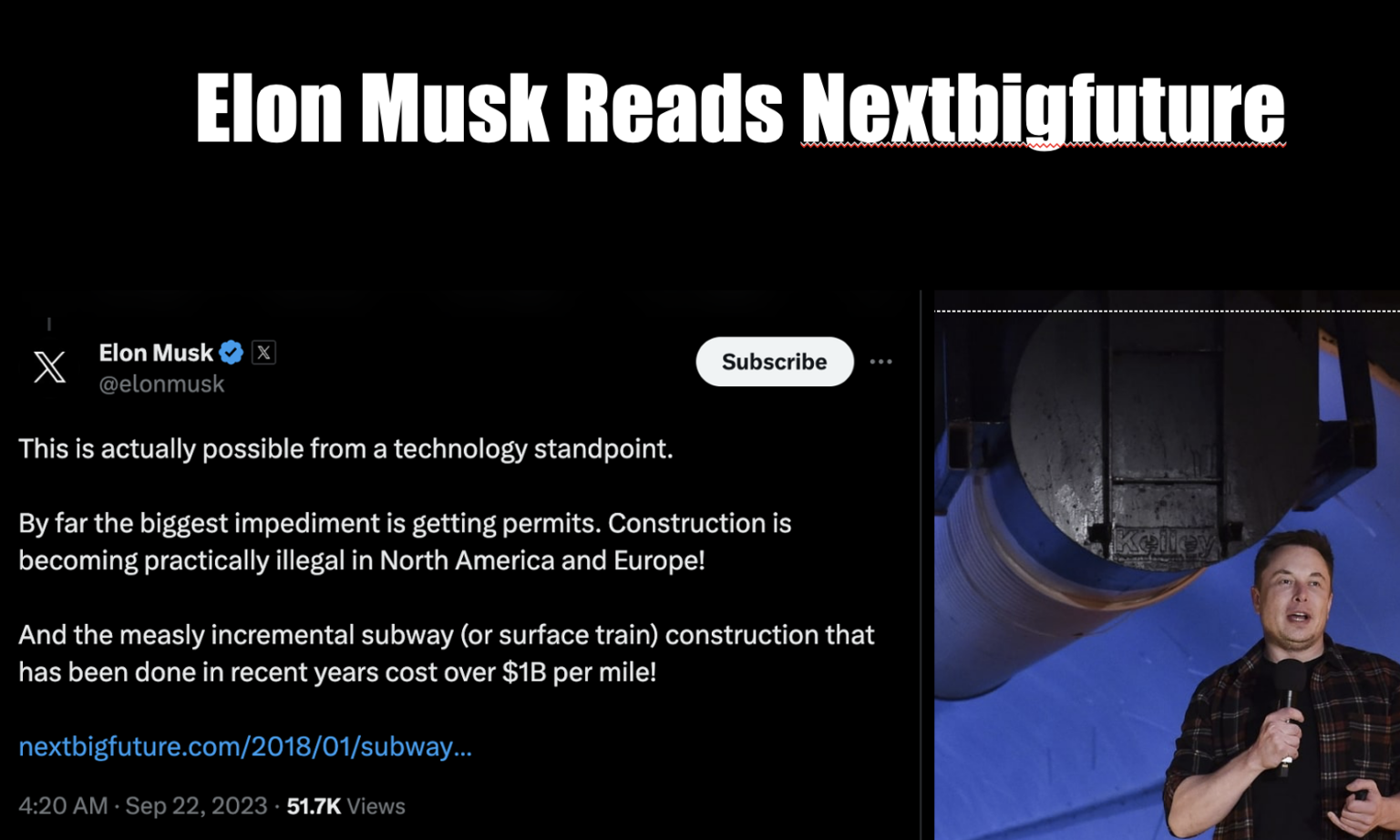 My Video About Boring Company, SpaceX and Elon Musk Reading ...