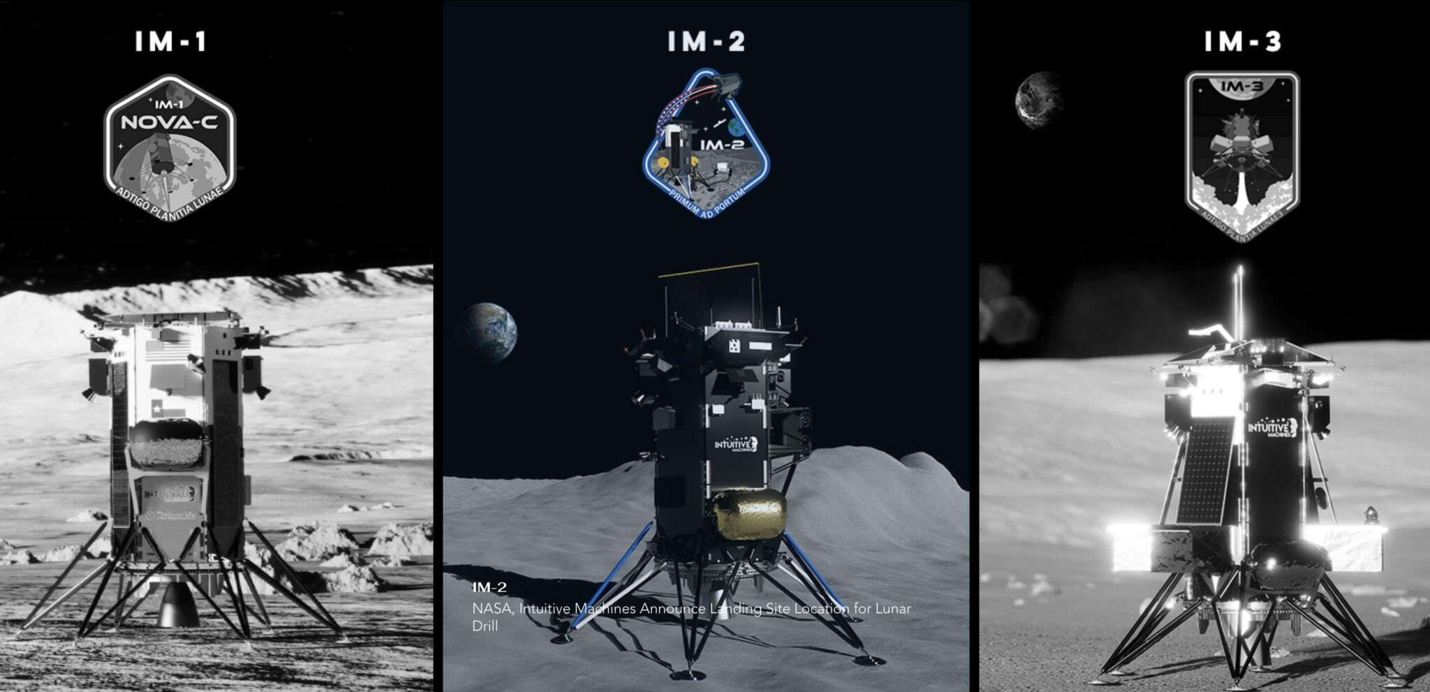 NASA and Intuitive Machines Three Moon Lander Missions in 2023 and 2024 ...