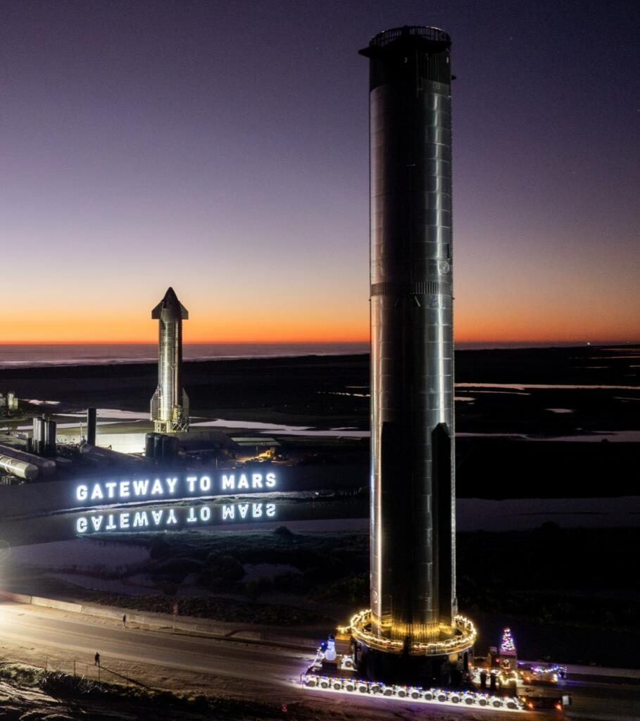 SpaceX Rolls the Starship and Booster to the Launch Tower ...