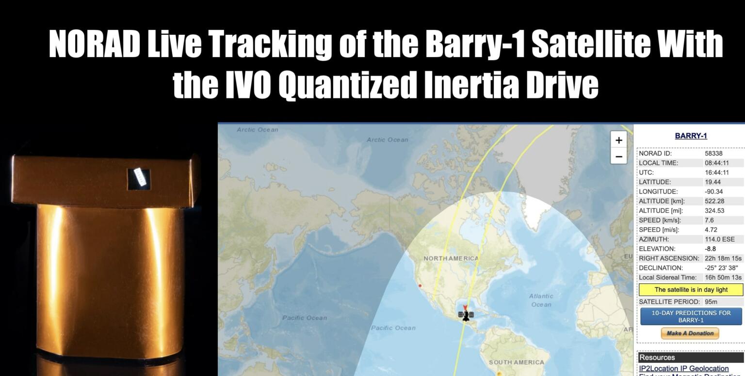 NORAD Live Tracking of the Barry-1 Quantum Drive Cubesat ...