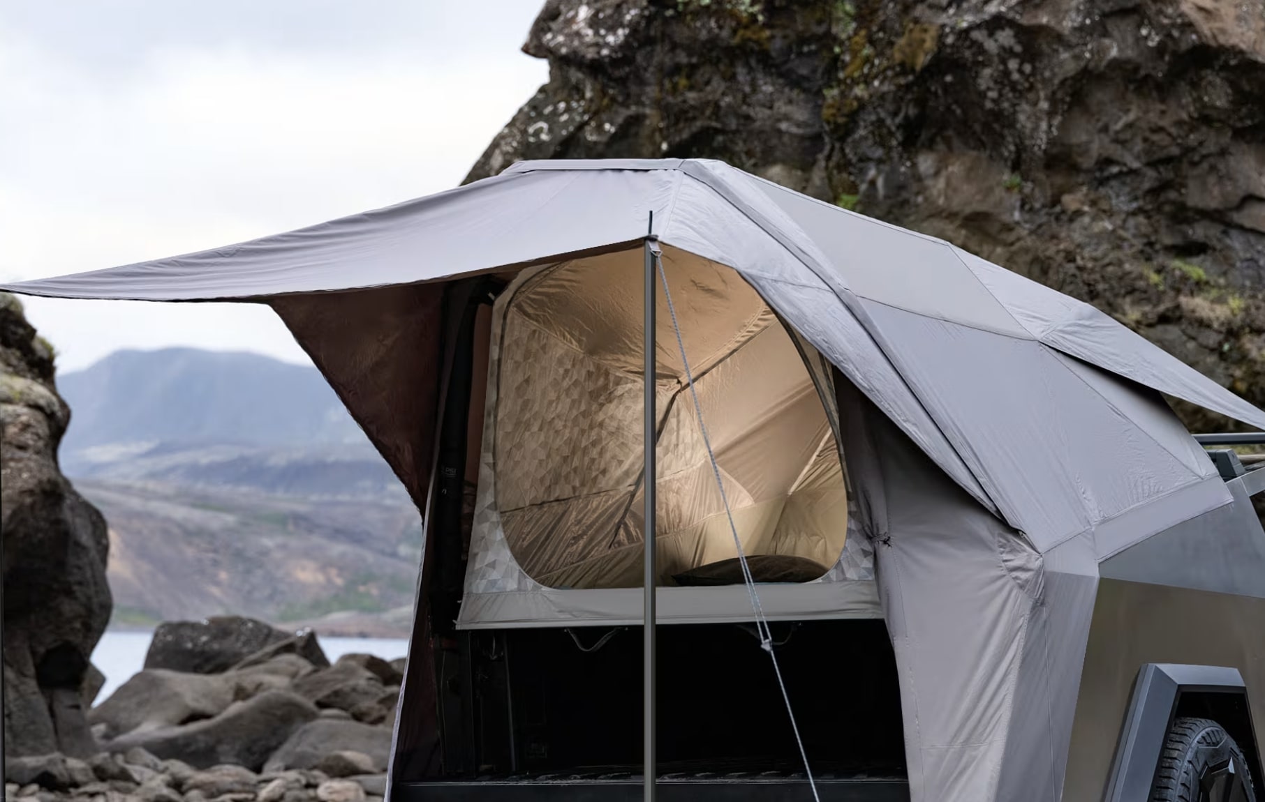 Easy Camping With a $2975 Tesla Cybertruck Basecamp | NextBigFuture.com