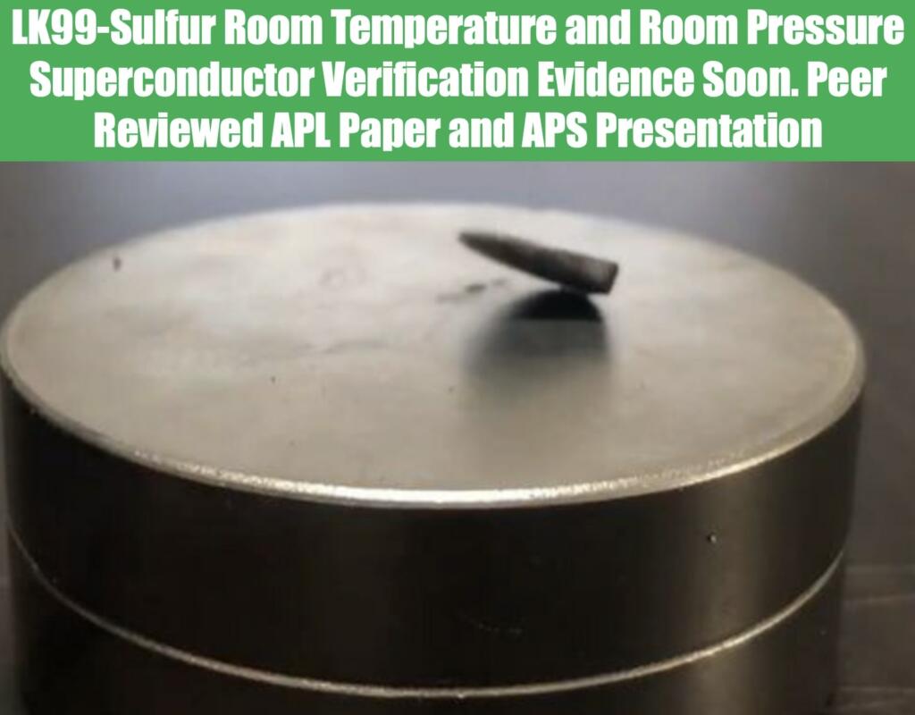 LK99 Room Temperature and Room Pressure Superconductor Verification ...