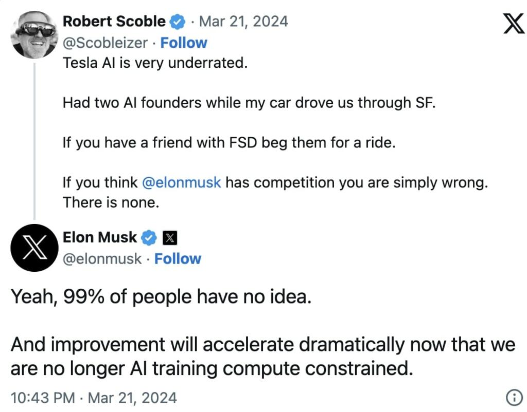 Tesla Is No Longer Training Compute Constrained So AI Will Accelerate ...