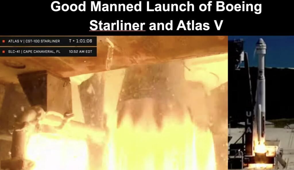 Congrats to Boeing and NASA for a Good Manned Starliner Launch ...