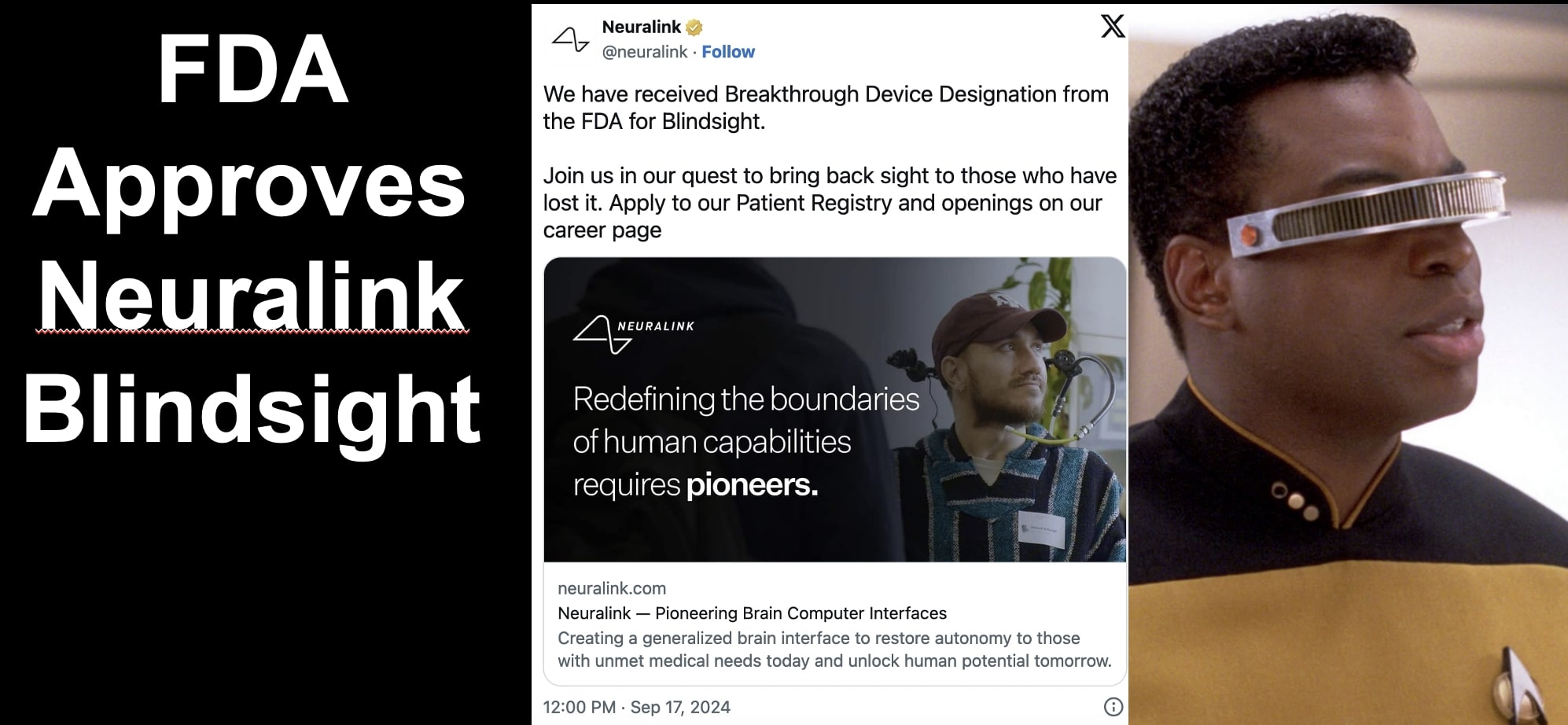 FDA Approves Neuralink Blindsight | NextBigFuture.com