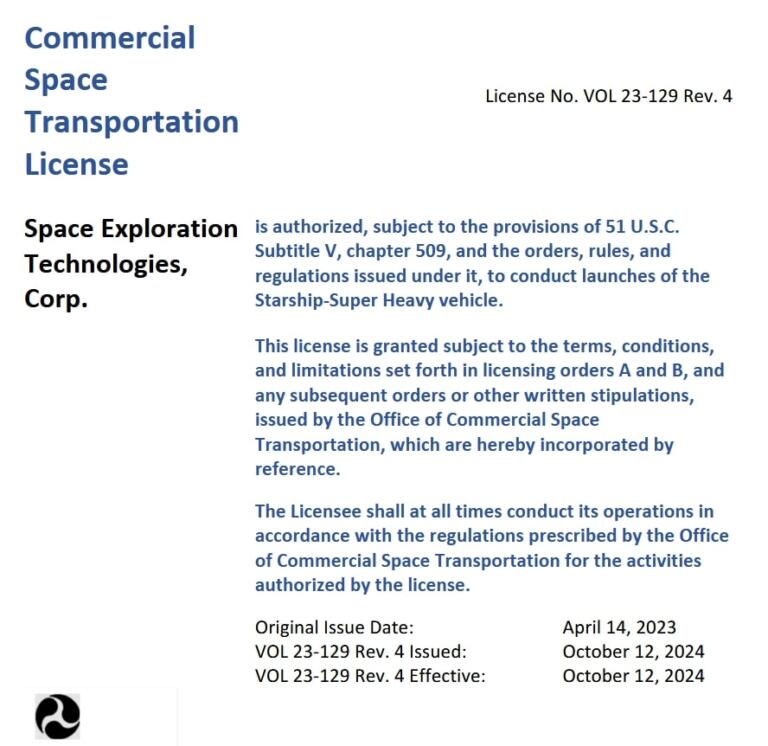 FAA Gives SpaceX Starship License for Flight 5 and 6 Mission Profile ...
