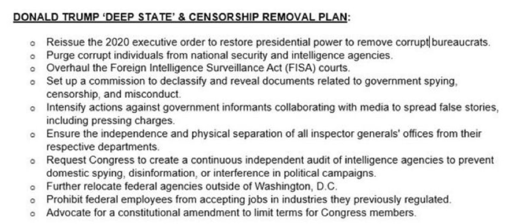 Plans to Restore Free Speech and Remove the Deep State | NextBigFuture.com