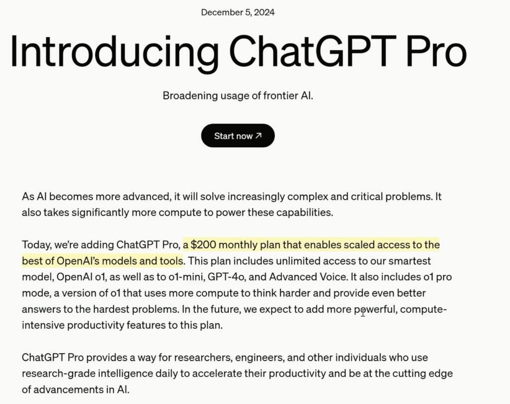 OpenAI o1 Pro Mode Costs $200 Per Month and GPT5 Slipping to May 2025 ...
