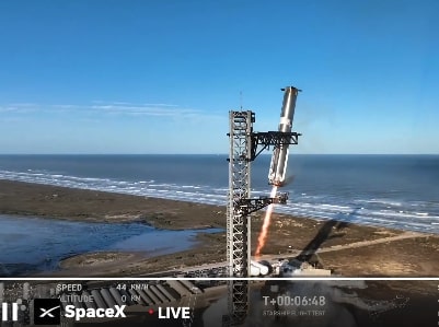 SpaceX Starship Flight 7 Launched, BOOSTER CAUGHT, Upper Stage Lost ...