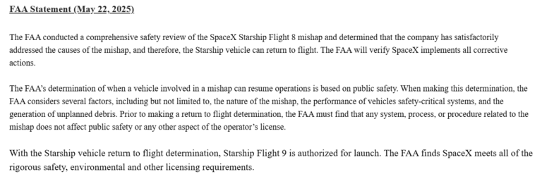 FAA Approves Next Space Starship IFT9 Launch for May 27 2025 ...