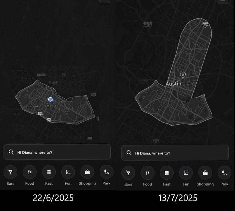 Tesla Austin Robotaxi Area Larger than Waymo Austin | NextBigFuture.com