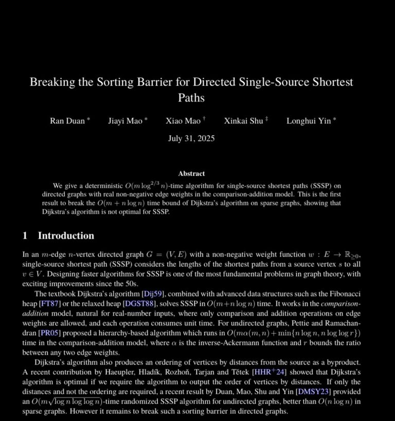 New Sorting Algorithm Breakthrough is Better than Dijkstra | NextBigFuture.com